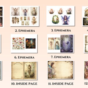 Vintage Fairy Junk Journal Kit: Printable Ephemera, Bookmarks (digital ...