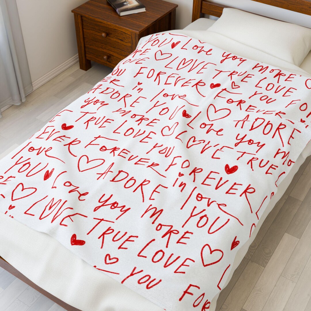 Forever Love Handwritten Duvet Cover Romantic Bedroom Decor Valentine ...