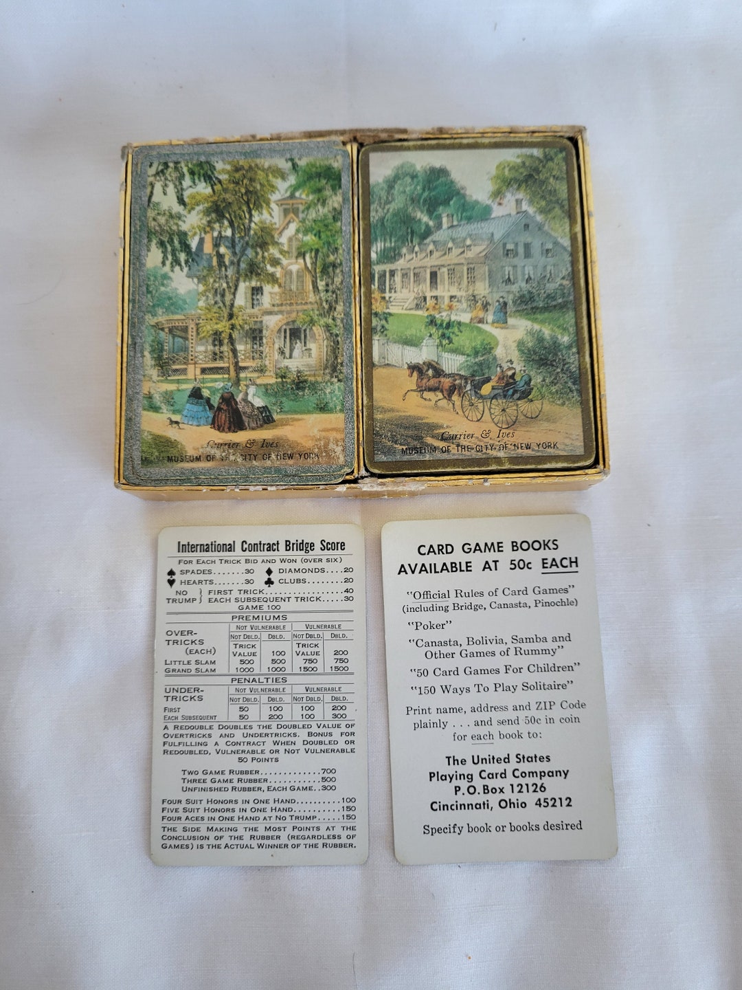 Vintage Currier and Ives Bridge Cards by Congress - Etsy