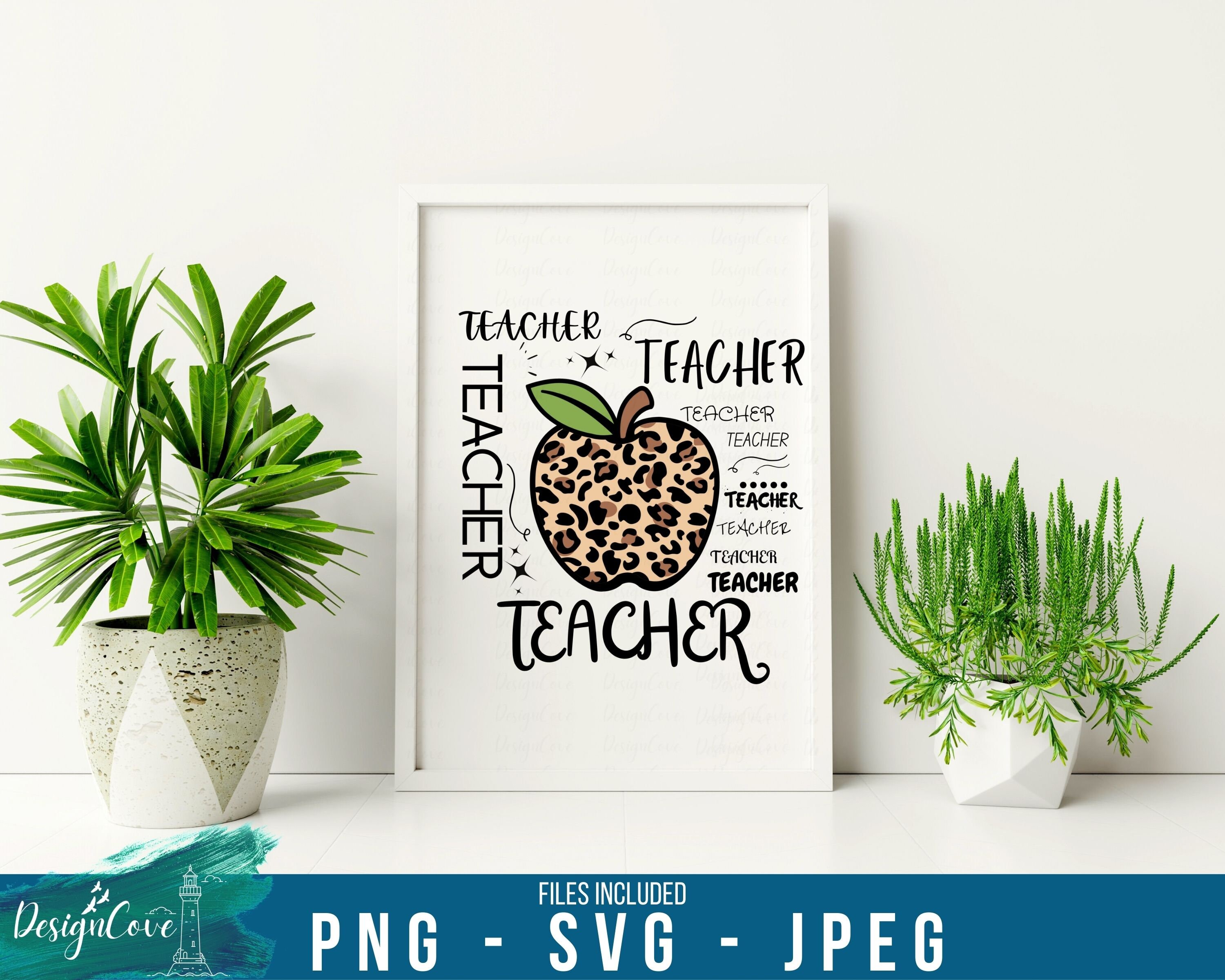 Teacher Leopard Svg, Apple Leopard Svg, Teacher Typography SVG, Leopard Back to School SVG ...