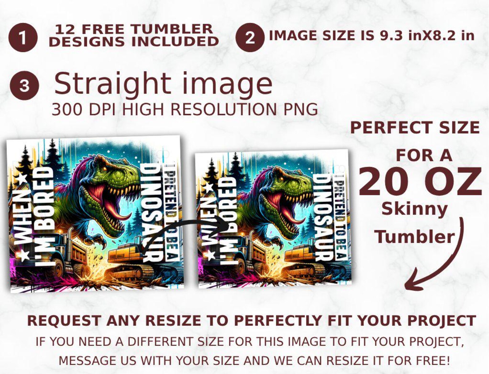 Kids T-rex Tumbler Wrap, 20oz Skinny Sublimation Design (PNG) - Etsy