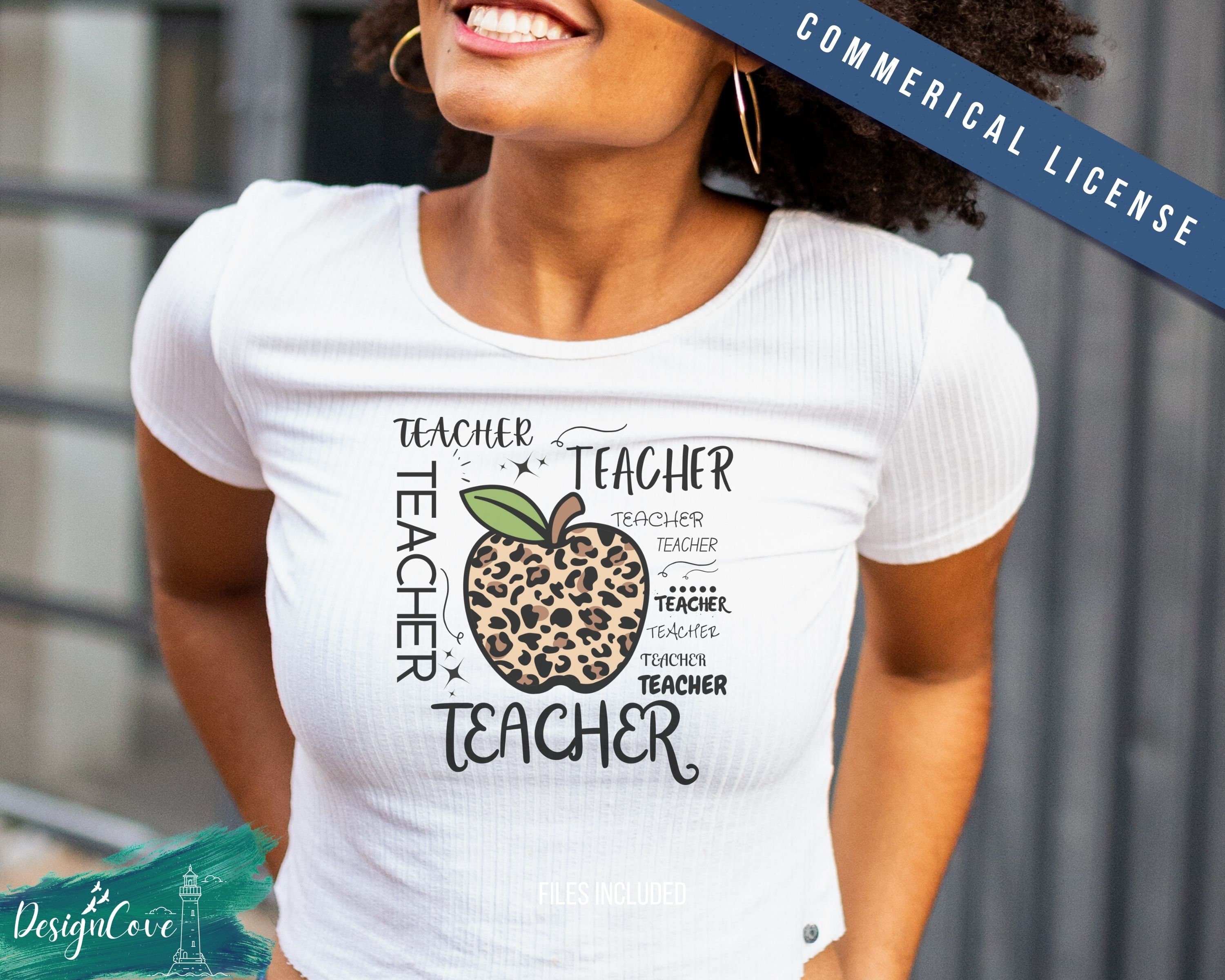 Teacher Leopard Svg, Apple Leopard Svg, Teacher Typography SVG, Leopard Back to School SVG ...