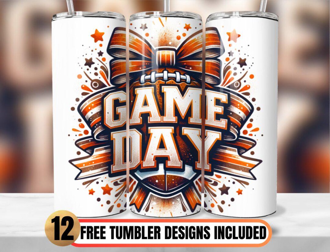 Game Day Football Tumbler Wrap, 20 Oz Skinny Tumbler Game Day Wrap - Etsy