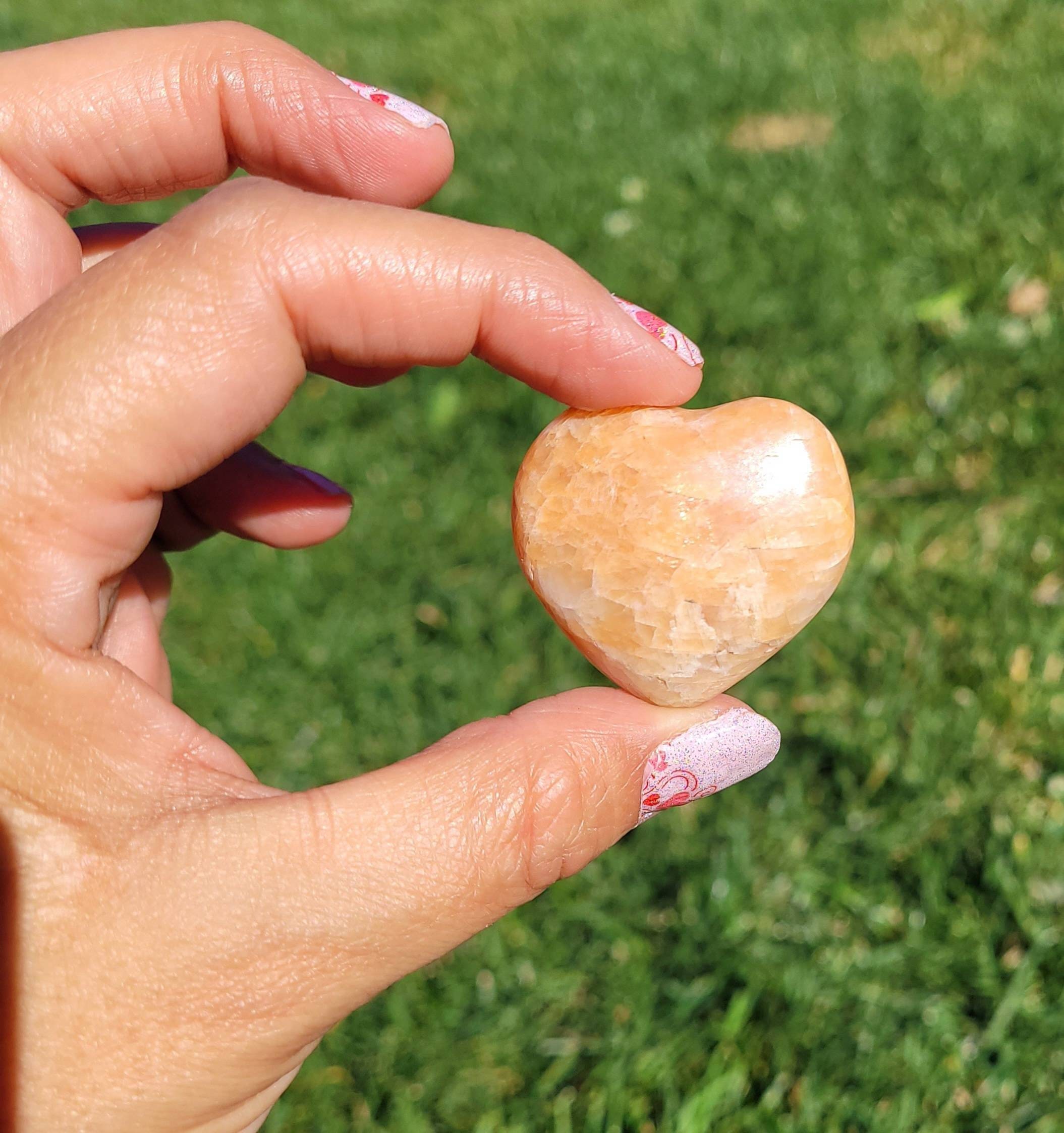 Sunstone Heart Shape - Pocket Stone- Positive Energy- Self-empowerment ...