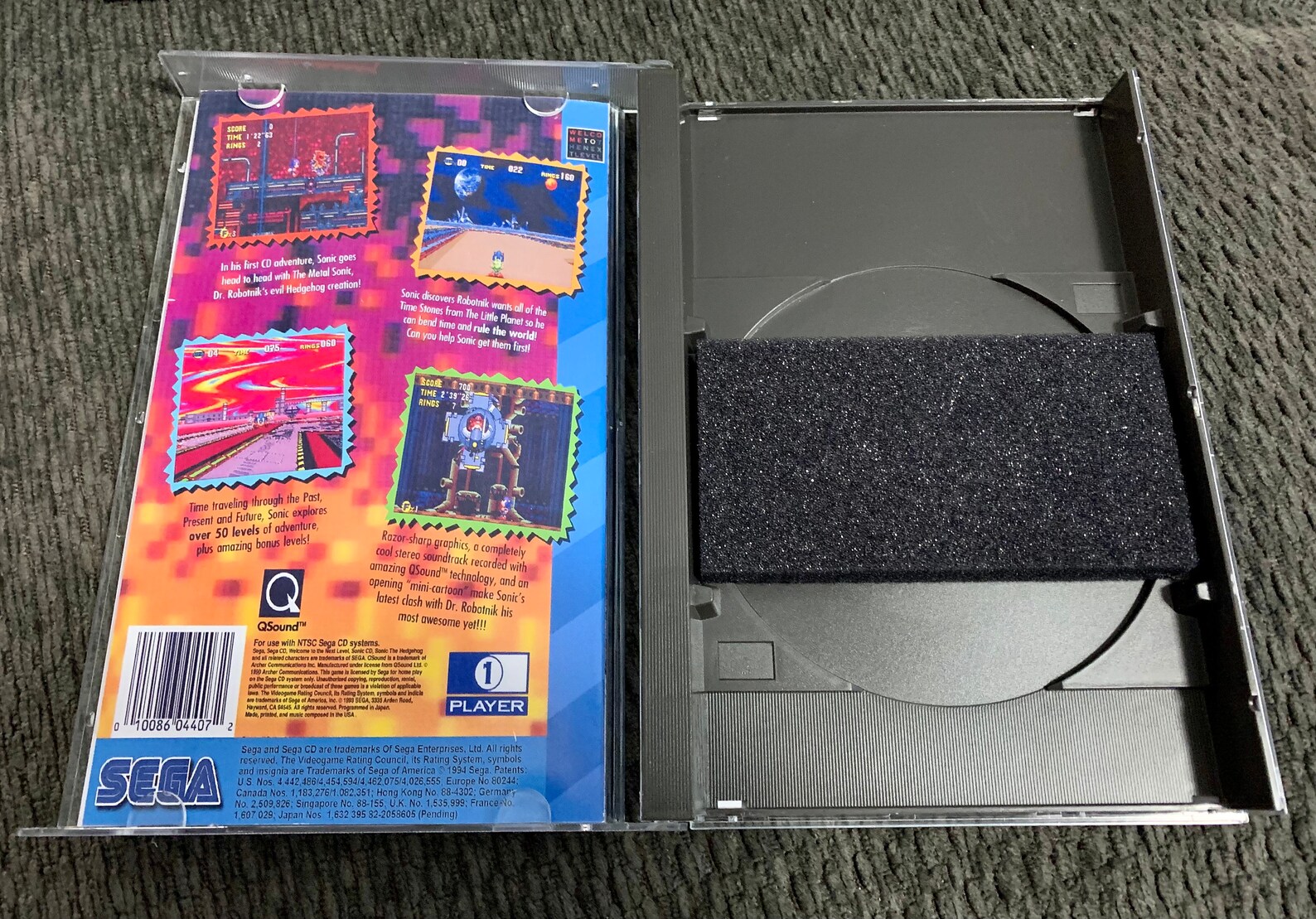 Sonic CD, Sega CD, Custom Case W/inserts & Foam READ Description! - Etsy