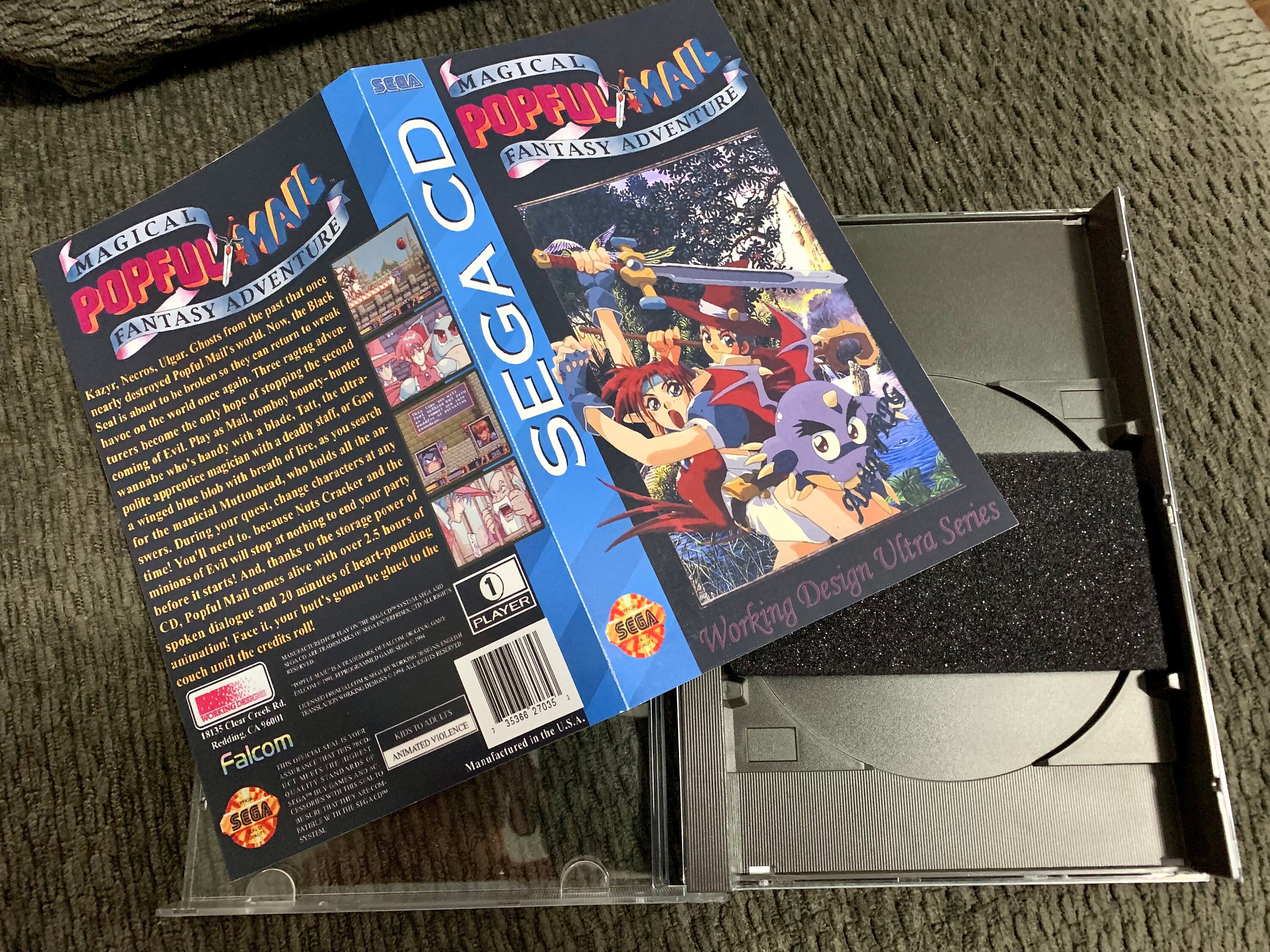 Popful Mail Sega CD Custom Case W/inserts & Foam - Etsy
