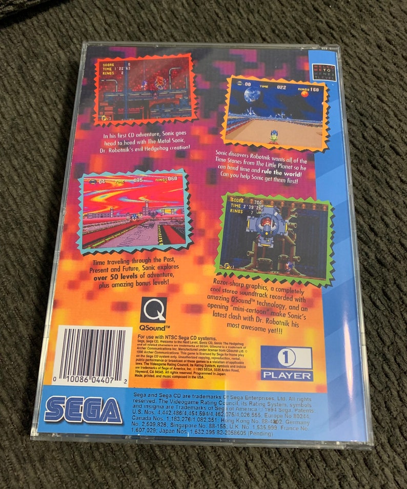 Sonic CD, Sega CD, Custom Case W/inserts & Foam READ Description! - Etsy