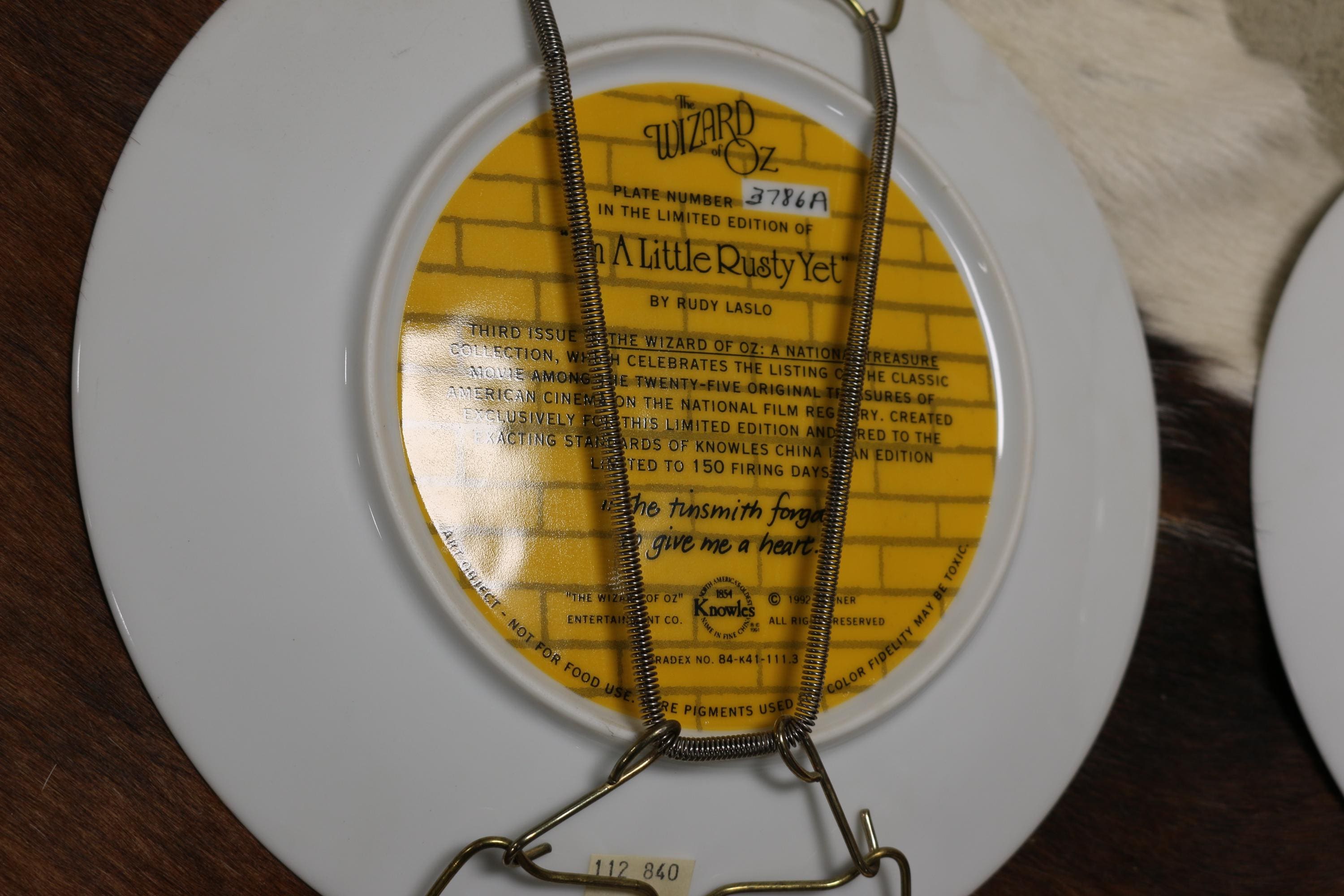 Knowles Plates the Wizard of Oz Limited Edition Set of 4 by Rudy Laslo ...