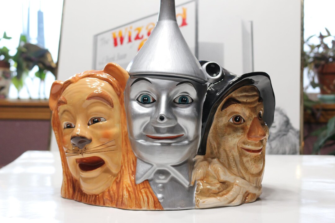 Wizard of Oz Cookie Jar, Tin Man, Lion, Scarecrow, 1997 Warner Bros ...