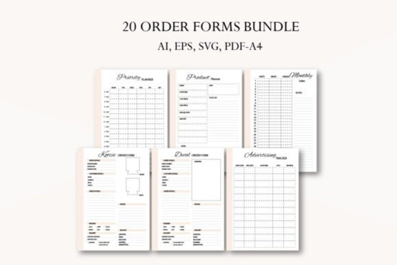 Order Form Bundle, Crafters Business - Etsy