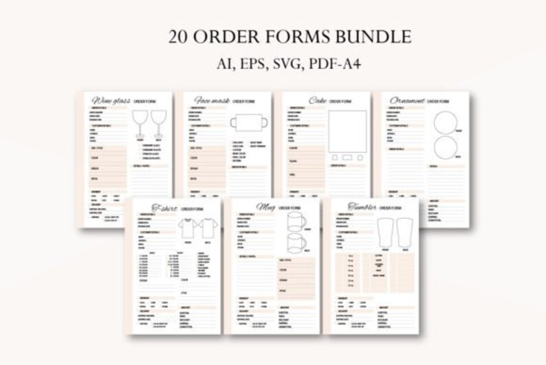 Order Form Bundle, Crafters Business - Etsy
