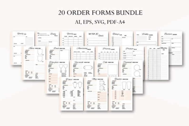 Order Form Bundle, Crafters Business - Etsy