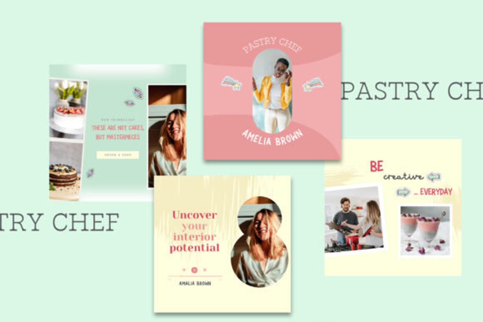 100 Universal Templates for Cooking Lovers Instagram Templates ...