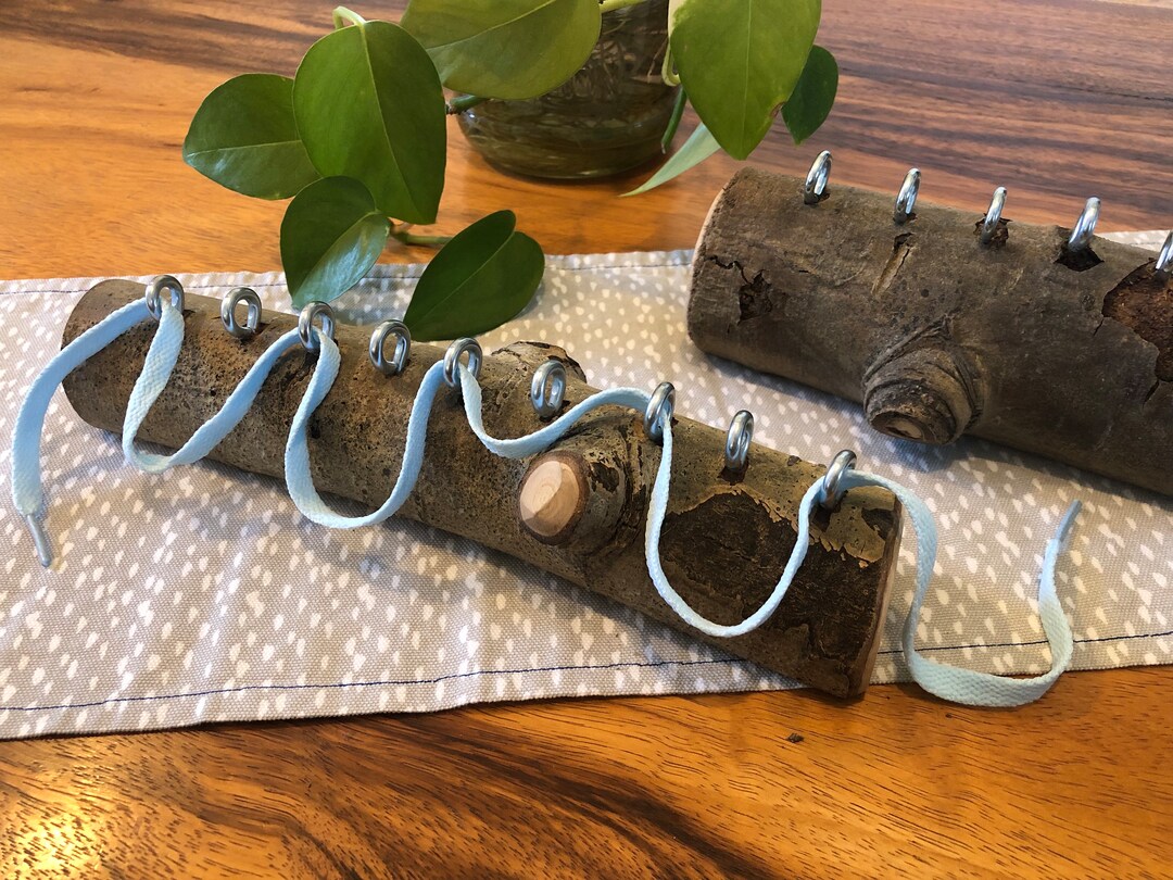 Wooden Threading Log straight Path Educational Toy Prek - Etsy