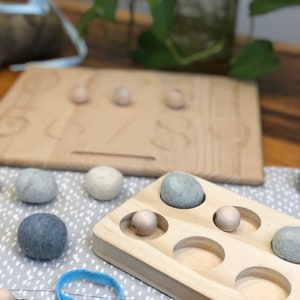 Wooden Ten Frame Counting Tray Educational Toy Preschool and ...