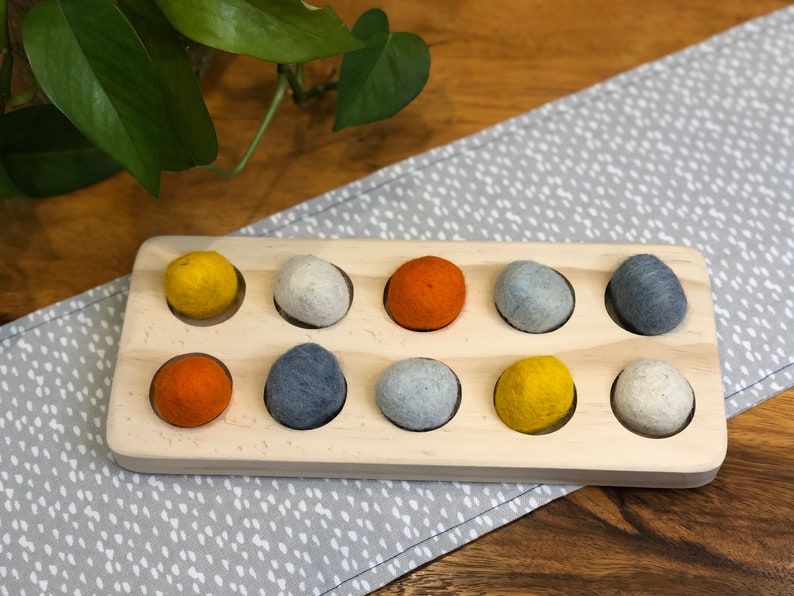 Wooden Ten Frame Counting Tray Educational Toy Preschool and ...