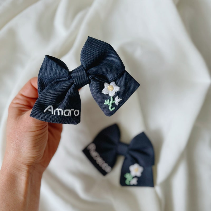 Navy Blue Hair Bow - Etsy