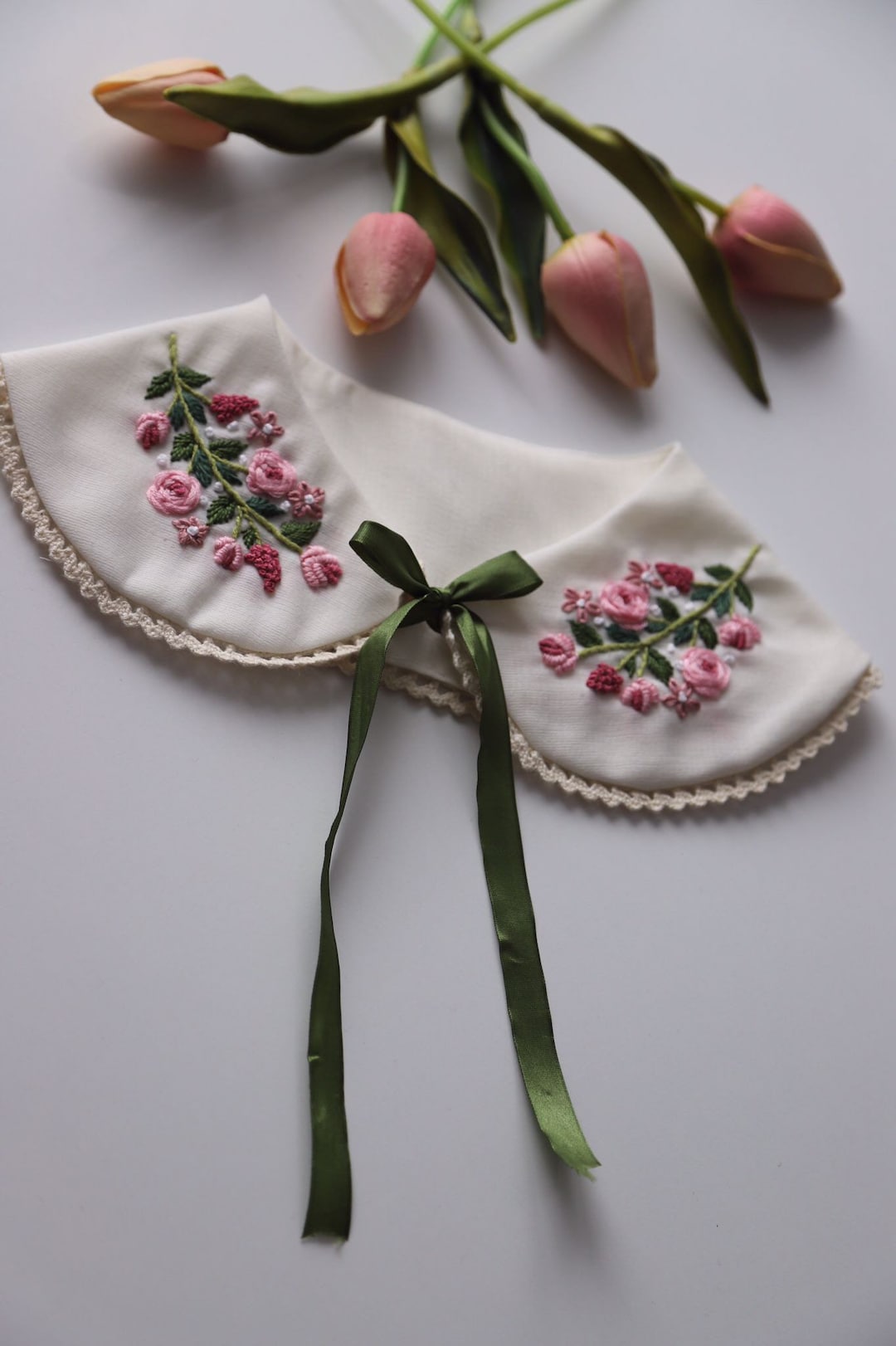 Embroidered Peter Pan Collar, Detachable Collar for Girls, Removeable ...