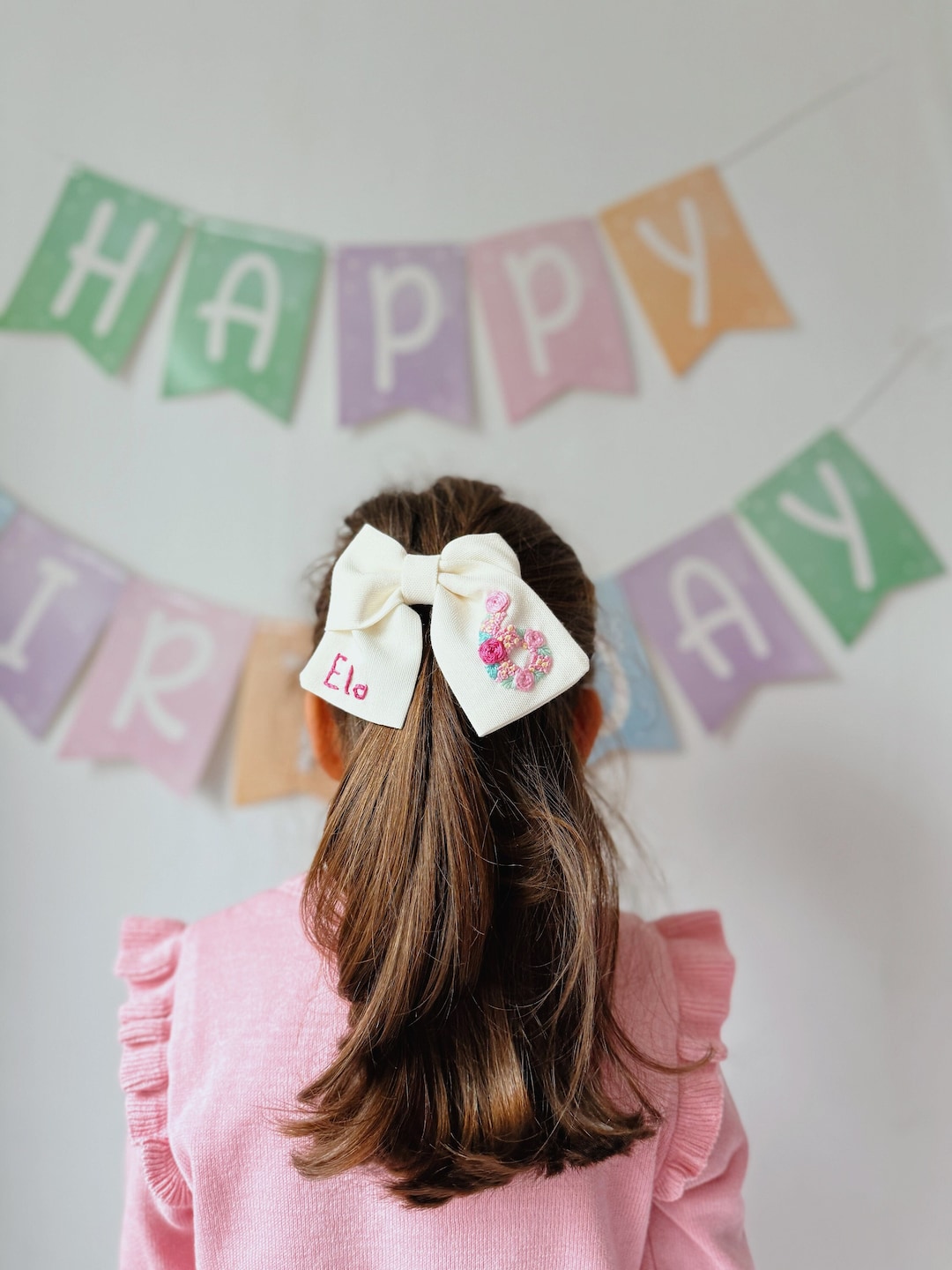 Personalised Birthday Hair Bow for Girls, Birthday Hair Clip, Birthday ...