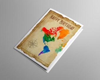 Happy Birthday Travel Card - Etsy