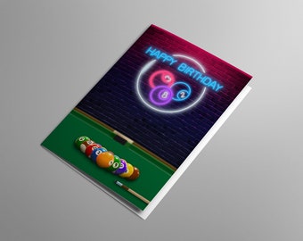 Billiard Birthday Card - Etsy