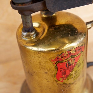 Antique Brass Tool, Vintage Blow Torch, C & L Red Strip Handle, Clayton ...