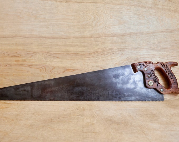 Vintage Hand Saw, 1940s Henry Disston 26", Collectible Woodworking Gift ...