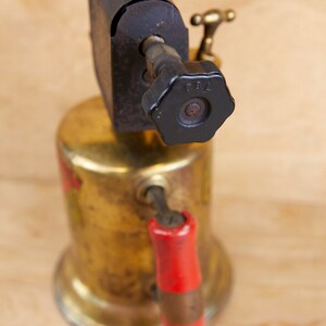 Antique Brass Tool, Vintage Blow Torch, C & L Red Strip Handle, Clayton ...