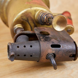Antique Brass Tool, Vintage Blow Torch, C & L Red Strip Handle, Clayton ...