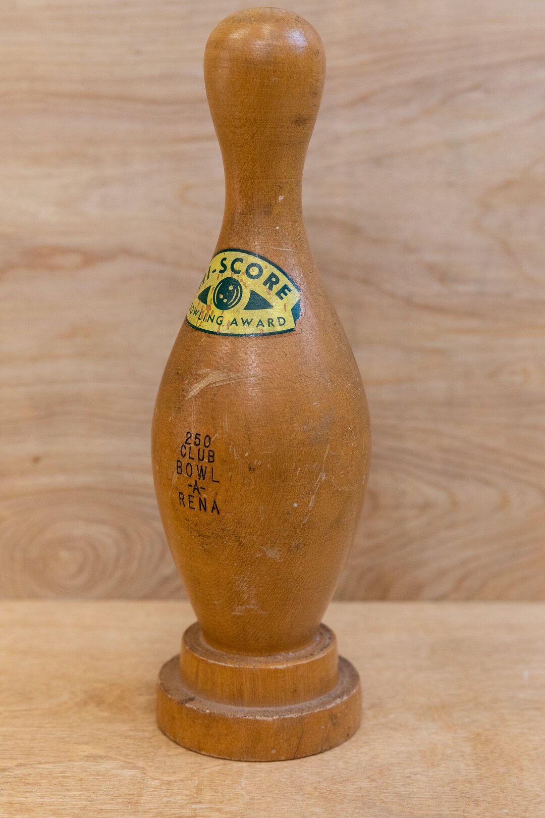 Vintage Award Trophy Old Wooden Bowling Pin Winning - Etsy