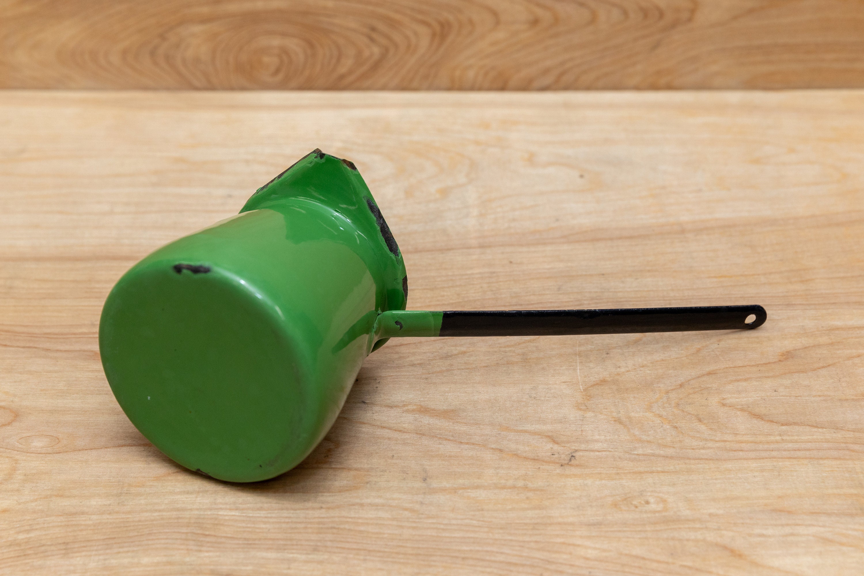 Vintage Enamelware Pot Green Enamelware Small Metal Ladle - Etsy