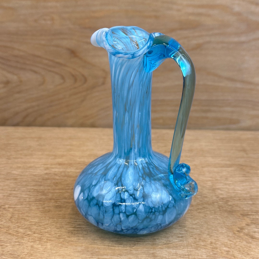 Vintage Miniature Decanter, Midcentury Pilgrim Blues, Small Blue Glass ...