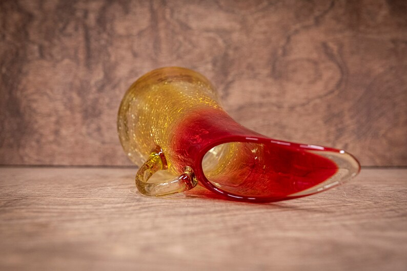 Mid Century Modern Kanawha 13 Red With Clear Rim and Amber - Etsy