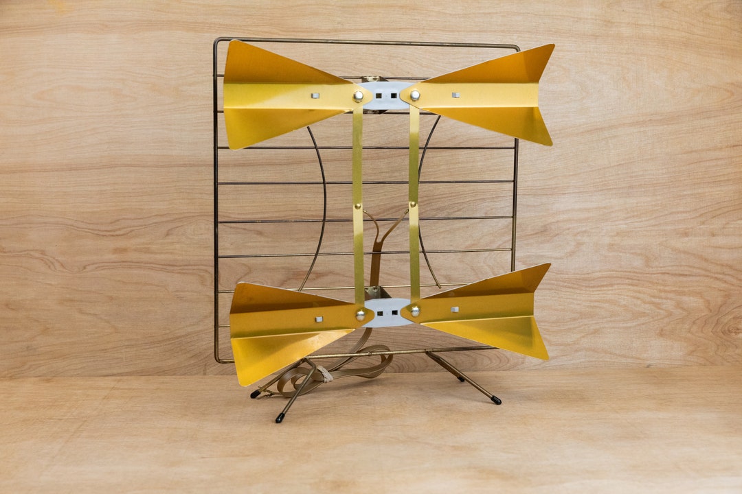Vintage TV Antenna, 1950s Space Age Atomic Indoor Antenna, Gold Tone ...