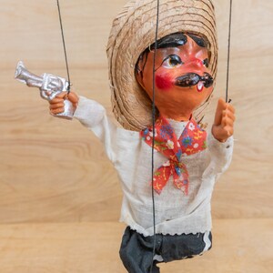 Marionette Gaucho Puppet, Vintage Mexican Cowboy String Puppet, 15 ...