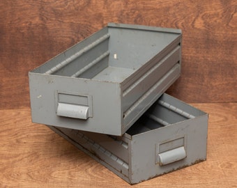 Metal Card File Drawers - Etsy