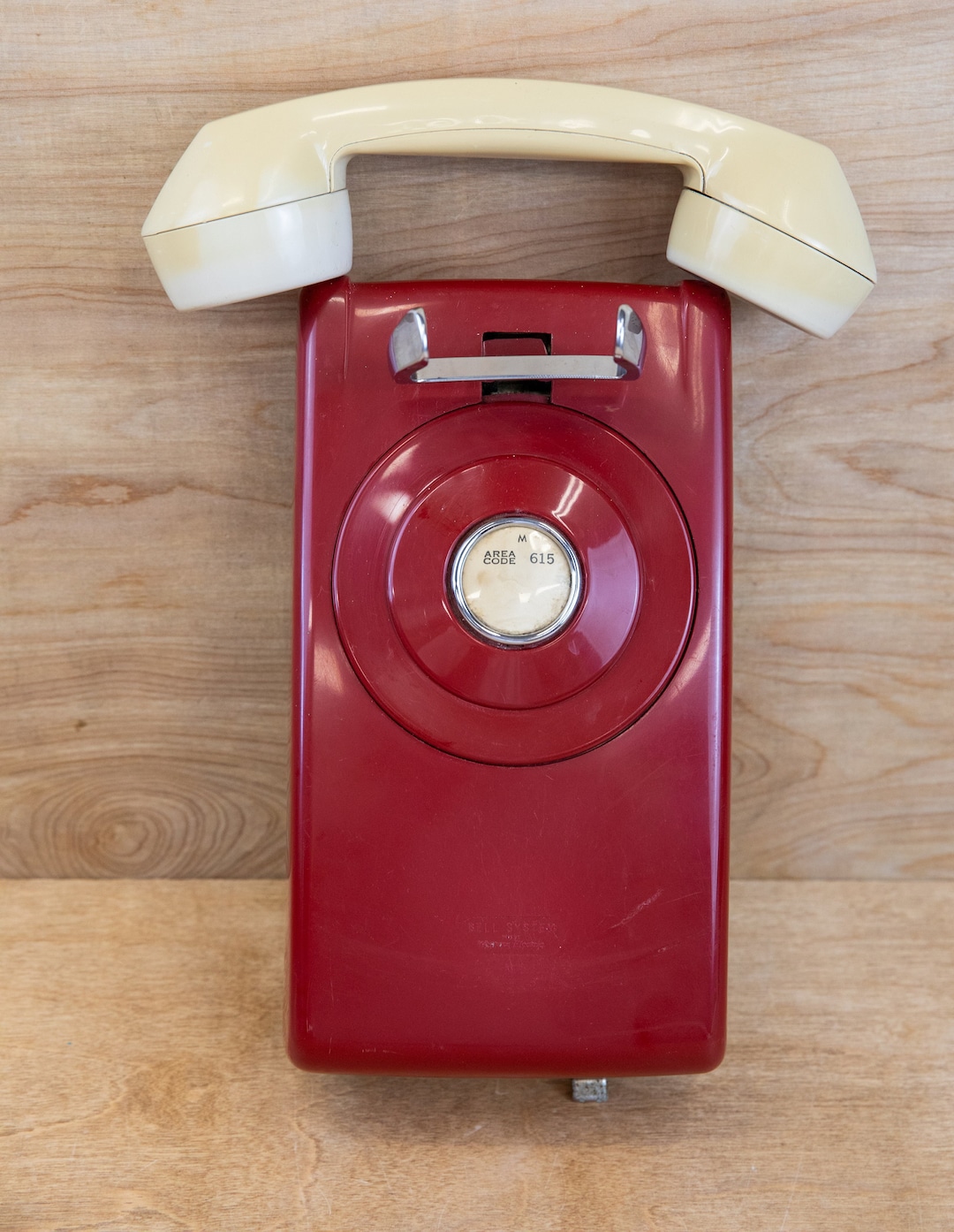 Vintage Red Phone, MCM Rotary Style Phone, Red Rotary Phone, Bell ...