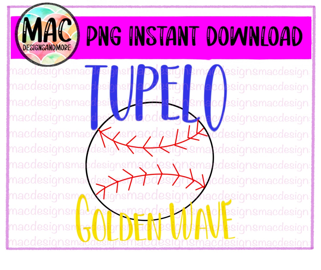 TUPELO GOLDEN WAVE Png Baseball Tupelo Golden Wave Baseball - Etsy