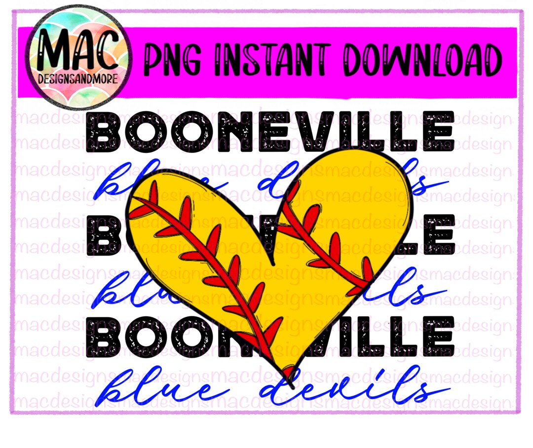 BOONEVILLE BLUE DEVILS Softball Png Design Booneville Sports - Etsy