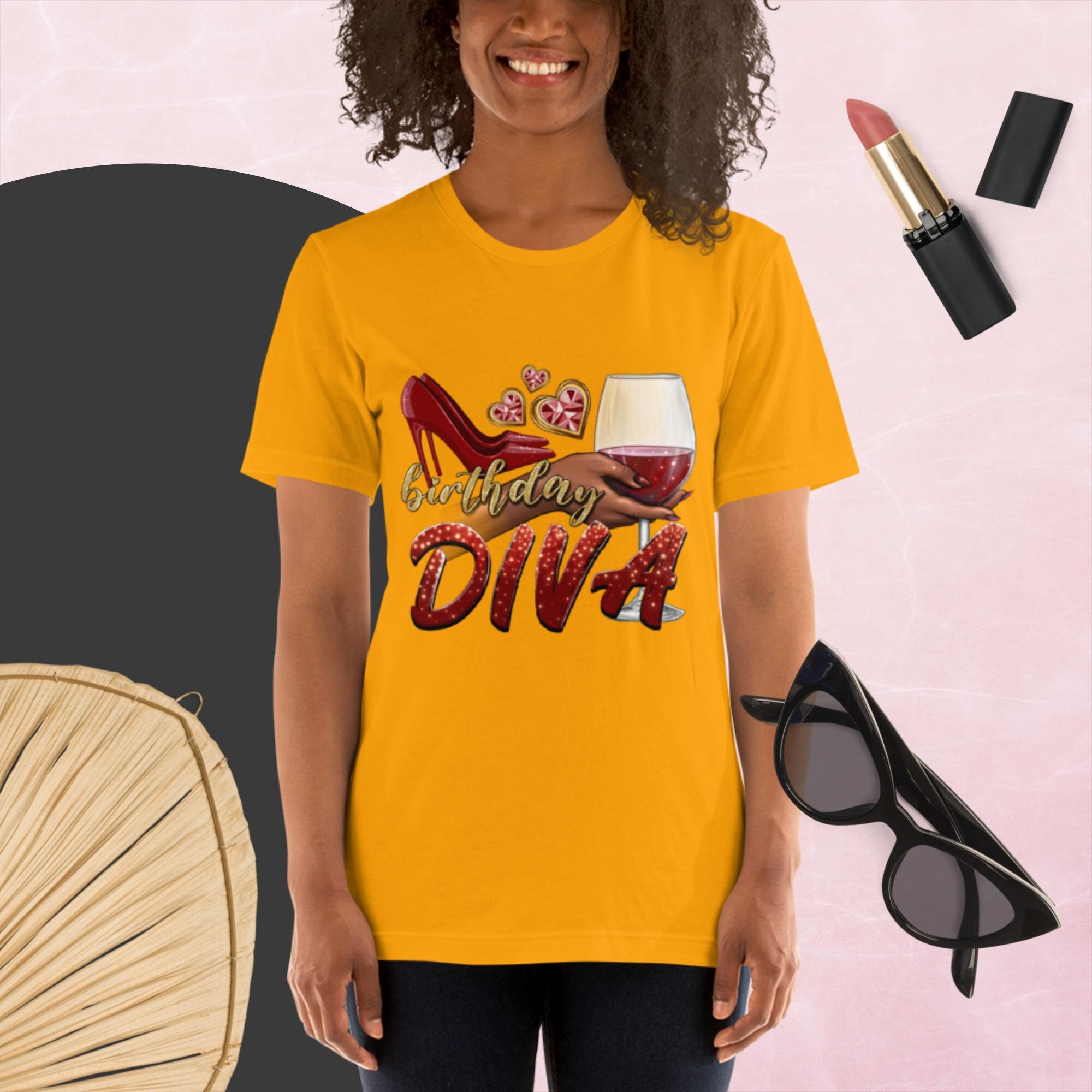 Birthday Diva T-shirt, Fun Birthday T-shirt, Birthday Queen, Glitter ...