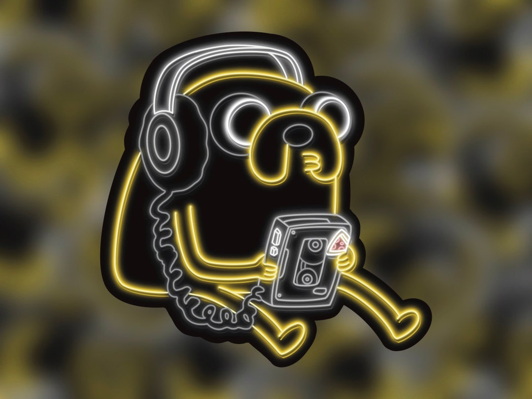 Neon Jake Adventure Time Stickers - Etsy