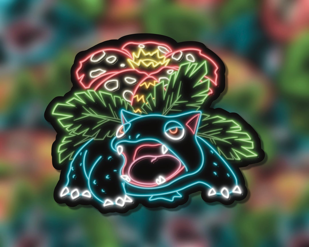 Neon Venusaur Pokemon Stickers - Etsy