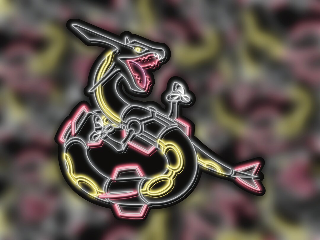 Neon Shiny Rayquaza Pokemon Stickers - Etsy