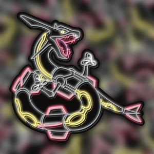 Neon Shiny Rayquaza Pokemon Stickers - Etsy