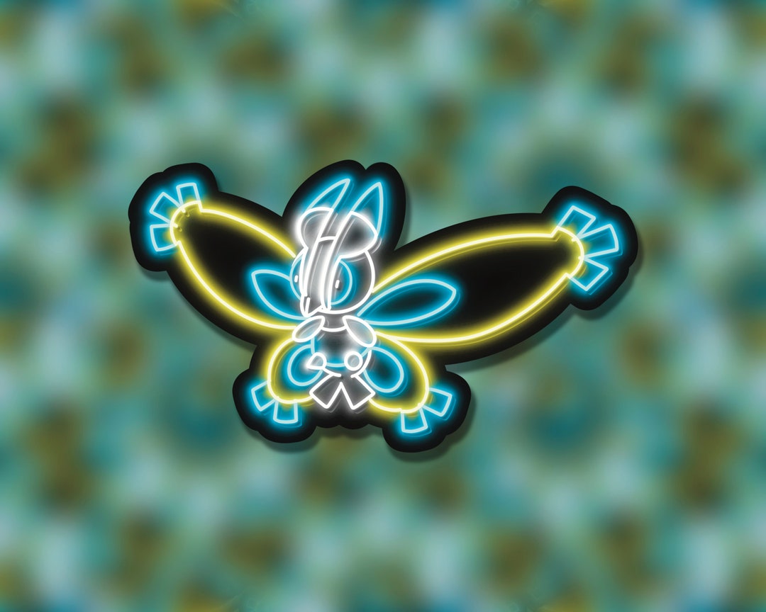 Neon Shiny Mothim Pokemon Stickers - Etsy