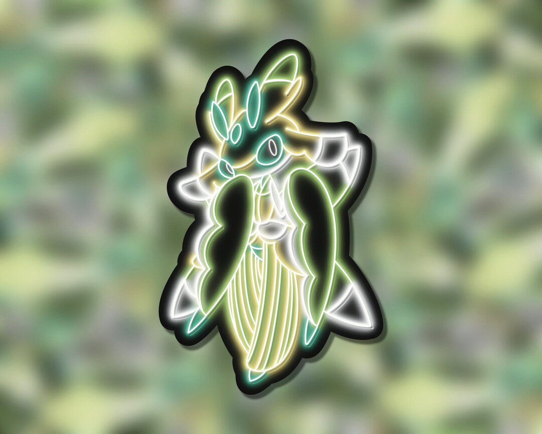 Neon Shiny Lurantis Pokemon Stickers - Etsy