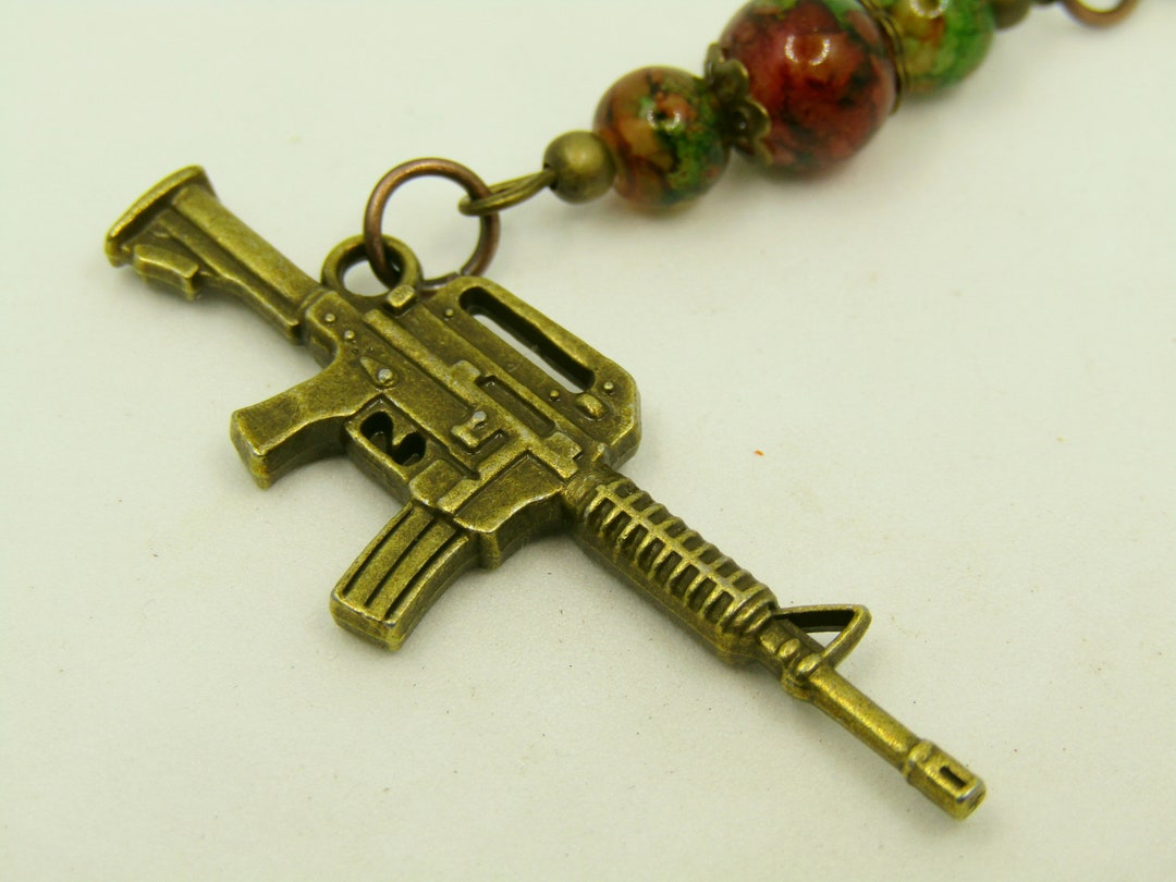 AR15 Rifle Charm, Machine Gun Zipper Pull, Rifle Journal Charm, Gun ...
