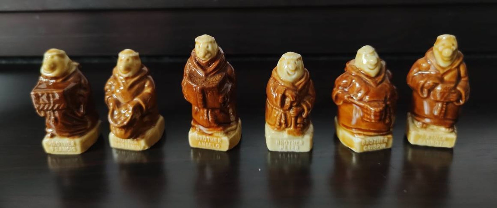 Vintage Glass Display Wall Cabinet With Wade Collection Figurines ( 33 ...