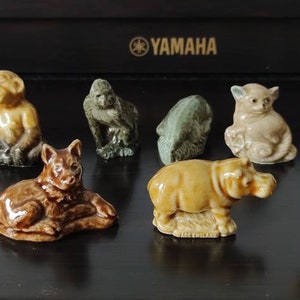 Vintage Glass Display Wall Cabinet With Wade Collection Figurines ( 33 ...