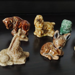 Vintage Glass Display Wall Cabinet With Wade Collection Figurines ( 33 ...